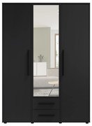 GiB Meble Šatní skříň MAXIONE SZ3D2SZ MX-12 Barva: Matná černá