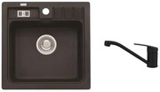 Alveus - Set dřezu Niagara 20 a baterie Clara, carbon SETA25910