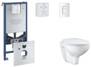 Grohe Rapid SLX - Set předstěnové instalace, klozetu, sedátka SoftClose a tlačítka Skate Cosmopolitan, alpská bílá SANI11BB3101
