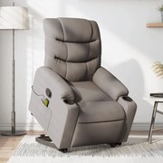 Zvedací masážní polohovací křeslo taupe textil 3206661