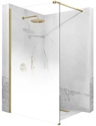 Rea Aero Ombre, sprchová zástěna Walk-In 90x195 cm, 8mm čiré sklo s bílým vzorem, zlatý matný profil, REA-K2463