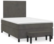 Box spring postel s matrací tmavě šedý 120x190 cm samet 3270458