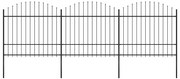 Zahradní plot s kopím nahoře ocelový 504 x 175 cm černý 277741