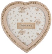 Starorůžový fotorámeček ve tvaru srdce Violetta – 15x2x16 cm na fotografii 13x13 cm