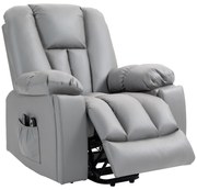 HOMCOM Elektrické TV křeslo HOMCOM, s 8 masážními body, s možností náklonu 135°, s pružinovým jádrem, dálkové ovládání, 94 cm x 96 cm x 106 cm, tmavě…