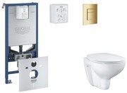 Grohe Rapid SLX - Set předstěnové instalace, klozetu, sedátka SoftClose a tlačítka Skate Cosmopolitan, Cool Sunrise SANI11BB4102