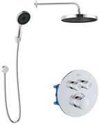 kielle Oudee - Sprchový set s termostatickou baterií pod omítku, pro 2 spotřebiče, s příslušenstvím EcoSpare a tělesem, chrom 20602SPT20