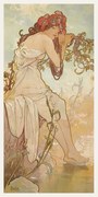 Obrazová reprodukce The Seasons: Summer, Alfons Mucha