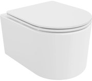 Mexen Sofia, závěsná WC mísa 490x360x355 mm, Rimless Tornádo + WC sedátko z duroplastu, bílá lesklá, 30540300T