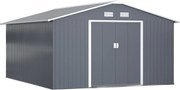 Outsunny Kovový Kůlna na Nářadí 26,2m³ 340x386x200cm Kůlna s Gablovou Střechou a Posuvnými Dveřmi Odolná proti Počasí Zahradní Dům Venkovní Kůlna na N