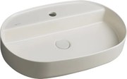 Isvea Isvea, INFINITY OVAL keramické umyvadlo na desku, 60x40 cm, Ivory, 10NF65060-2K