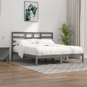 Rám postele šedý masivní dřevo 200 x 200 cm 3105817