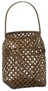 Hnědá pletená bambusová lucerna Bamboo L - 22*22*29 cm