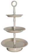 Kovový etažér Cake Stand Beige třípatrový Strömshaga