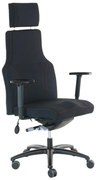 ALBA Ergonomická kancelářská židle PAULA - 24/7, černá látka / nosnost 160 kg
