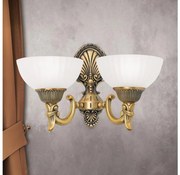 Orion WA 2-1201/2 - Nástěnná lampa ROCCA 2xE27/60W/230V bronz/bílá
