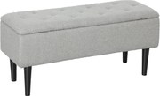 HOMCOM Skládací Lavice s Úložným Prostorem, Čalouněná Lavice s Potahem z Velvetu, Hnědá, 95 x 38 x 45 cm | Aosom