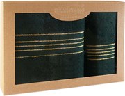 BAVLNĚNÉ RUČNÍKY TIWANO SADA 1 KS 50X90 CM, 1 KS 70X140 CM TMAVĚZELENÁ
