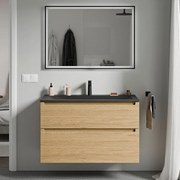 Koupelnová skříňka VIREO 80 cm s umyvadlem z minerálního odlitku CREAM