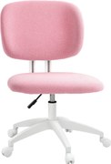 Vinsetto kancelářská židle, ergonomická pracovní židle, výškově nastavitelná počítačová židle bez opěrek, otočná židle do studijního pokoje, sametová,