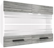 Kuchyňská skříňka Belini horní 80 cm šedý antracit Glamour Wood  TOR SGW80/3/WT/GW1/0/B1