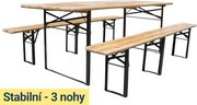 Hawaj Pivní set 220 x 50 x 25 cm 3 nohy na lavici