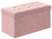 Taburet s úložným prostorem OTTOMAN 76x38 cm, růžový