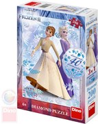 DINO Puzzle diamond Frozen II (Ledové Království) 200 dílků skládačka s diamanty dn422193