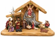 AMADEA Dřevěný betlém BEZ FIGUREK 38 cm, český výrobek