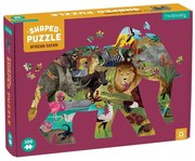 Mudpuppy Puzzle Africké safari ve tvaru slona 300 dílků