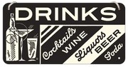 Postershop Závesná cedule - Drinks 10x20 cm