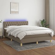 Box spring postel s matrací a LED taupe 140x190 cm textil 3133953