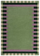 Zeleno-fialový ručně tkaný vlněný koberec 160x230 cm Kai Wool Border – Flair Rugs