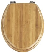 WENKO 144726100 - Toaletní sedátko BAMBOO 34x41 cm hnědá/stříbrná