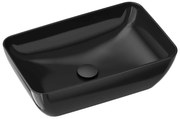 Ravak UNI - Umyvadlo na desku 50x31 cm, bez přepadu, lesklá černá XJX03150000
