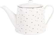 Bílá porcelánová konvička se srdíčky Lovely Day - 23*14*14 cm / 1000 ml