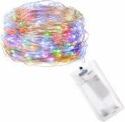 LED řetěz Nano - 1m, 10LED, 2xAA, multicolor
