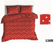 KARO Bavlněné povlečení 160x200 R126 červená srdce srdce bílá 315D
