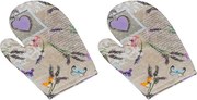 Bellatex Kuchyňská chňapka 2ks 28x18 cm Patchwork Fialová,Šedá