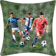 Perkálový bavlněný povlak na polštář Fotbaloví hráči - útok Velikost: 40 x 40