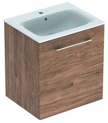Geberit Selnova Square - Umyvadlová skříňka 64x59x48 cm, s umyvadlem, 1 dvířka, ořech hickory 501.254.00.1