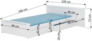 ADRK Furniture Postel ALDEX SHELF 180x80 CH-Alde-Sh-W+T-190-E1965