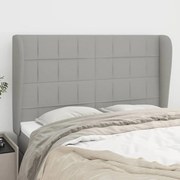 Čelo postele typu ušák světle šedé 147x23x118/128 cm textil 3117954