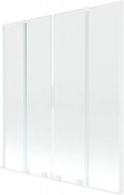 Mexen Velar L Duo, 2-křídlová posuvná vanová zástěna 140 x 150 cm, 8mm čiré sklo, bílá matná, 896-140-003-02-20