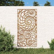 Zahradní Nástěnná Dekorace 105 X 55 Cm Cortenová Ocel Ulita Tmavě Hnědá