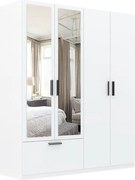 Šatní skříň Loira 180 se zrcadlem, bílá