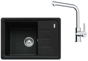 Franke Sety - Kuchyňský set G266MČ, fragranitový dřez BSG 611-62 a baterie FS 3230.031, matná černá/chrom 114.0700.748