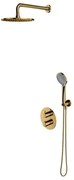 OMNIRES Y - Sprchový set s termostatem pod omítku, s tělesem, průměr 25 cm, 5 proudů, zlatá SYSYT05GL
