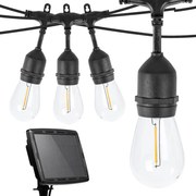 Venkovní solární dekorační řetěz s 15 LED žárovkami E27, 15 m