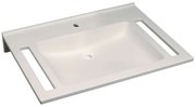 Geberit Publica - Umyvadlo bezbariérové, 70x55x12 cm, bez přepadu, otvor pro baterii, alpská bílá 402170016